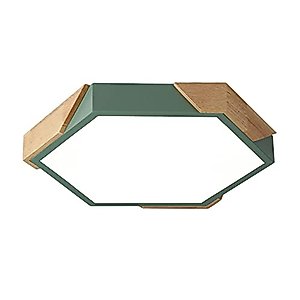 Close to Ceiling Lights, Creative Hexagon Ceiling Light Close to Ceiling LED Light Three-Color Dimmable Ceiling Light Nordic Indoor Ceiling Lamp Acrylic Lampshade Ceiling Lights for Living Room Bedro