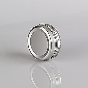 DLIBUY 12 Pcs 40ml 40g Empty Round Silver Aluminum Tin Jars with Screw Lids Cosmetics Lip Balm Containers Pots for DIY Candle, Salve Powder, Crafts, Storage Cans 3 Alu Spoon, 12 Labels