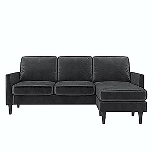 Mr. Kate Winston Reversible Sofa Sectional, Dark Gray Velvet