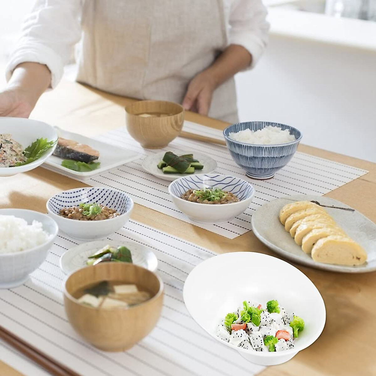 Luxshiny Ceramic Salad Bowls Porcelain Serving Dish White Angled Ceramic Bowls Large Salad Mixing Bowl for Weddings Events Birthday Party Soup Rice Prep