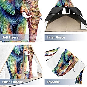 RATGDN Small Pet Hideout Rainbow Elephants Hamster House Guinea Pig Playhouse for Dwarf Rabbits Hedgehogs Chinchillas