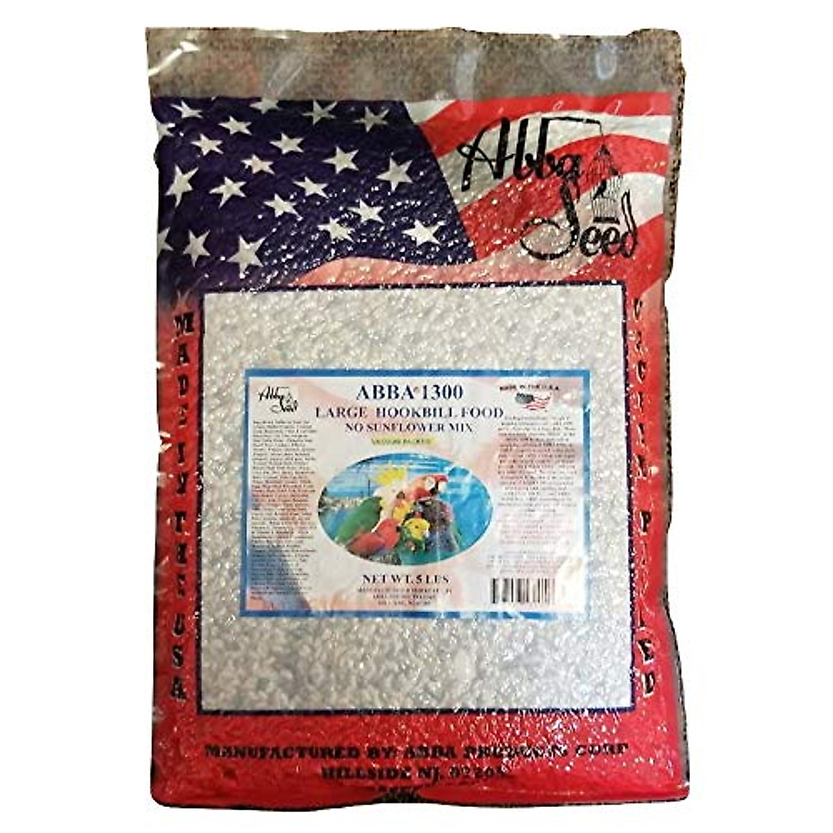 ABBA 1300 Bird Foods Large Hookbill No Sunflower Mix 5lbs