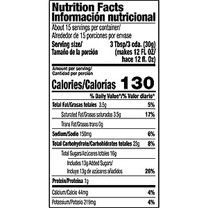 Folgers Cappuccino Mocha Chocolate Instant Coffee Beverage Mix, 16 Ounces (Pack of 6)