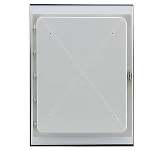 RecPro RV Bathroom Medicine Cabinet | 16” W x 22” H | Two Shelves | Frameless Polished Edge Mirror | Made in USA | White