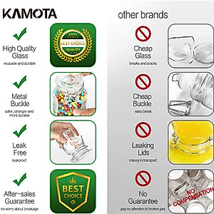 Spice Jars, KAMOTA 30 PACK 3.5oz Octagonal Diamond Small Glass Jars with Leak Proof Rubber Gasket and Airtight Hinged Lid, 280 Spice Labels & 2 Silicone Funnels, for Spice Herb,Art Craft Storage Empty