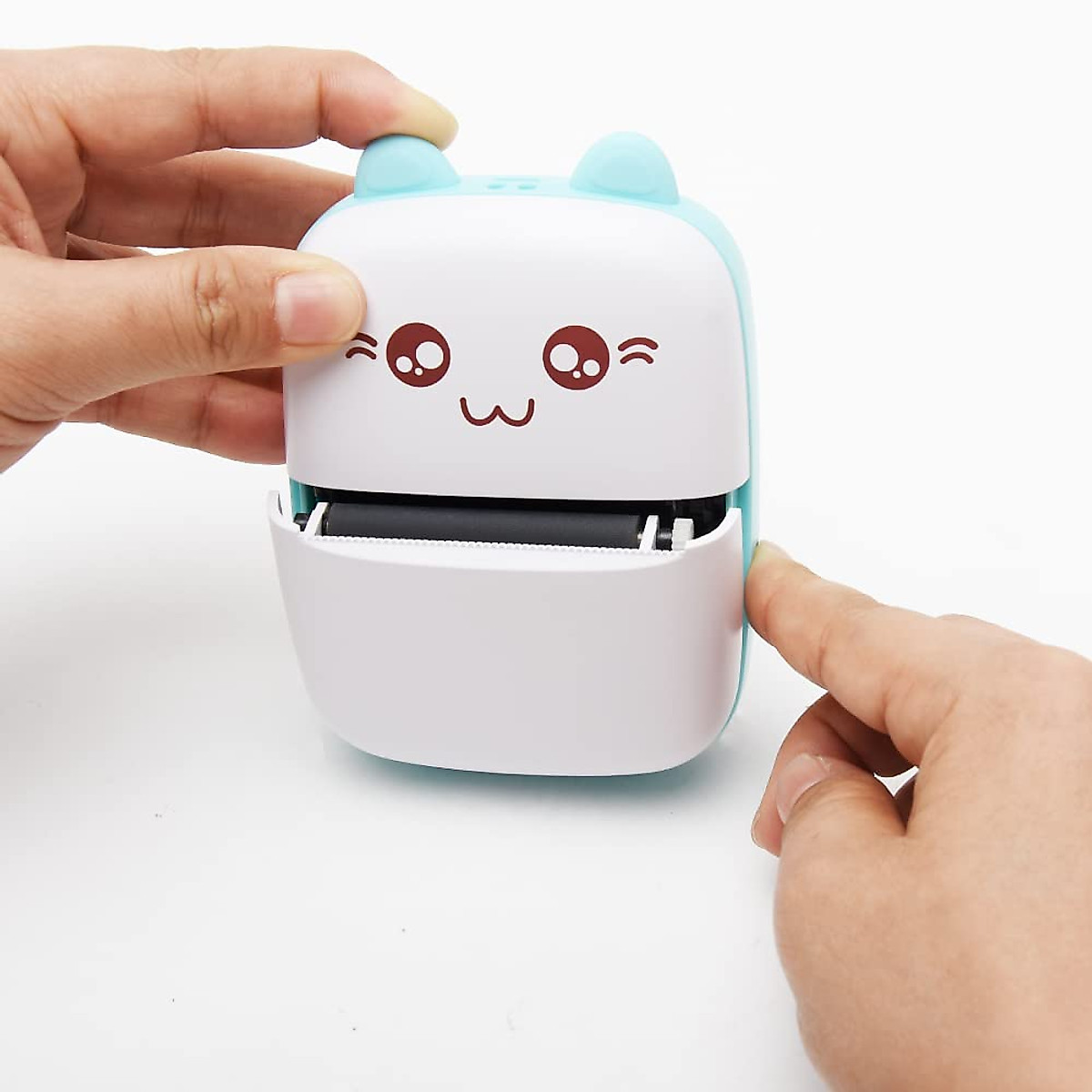 KASCLINO Mini Portable Bluetooth Thermal Printer, Wireless Pocket Label Printer Receipt Printer, for Printing Mobile Phone Pictures/Photos/Receipts/Notes/Lists/Label/Memo/QR Codes(Blue Printer)