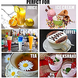 TOPTIE 12 PCS Spoon Straws Stirrer Stainless Steel Drinking Straws Reusable Cocktail Spoons Straws-Silver