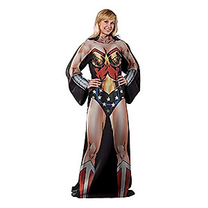 Northwest Elite Wonder Woman Adult Soft Throw Blanket with Sleeves, 48" x 71"