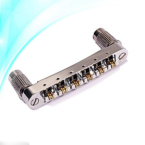 Chrome Roller Saddle Tailpiece Chrome for LP SG Style Electric Guitar Replacement Parts (Silver)