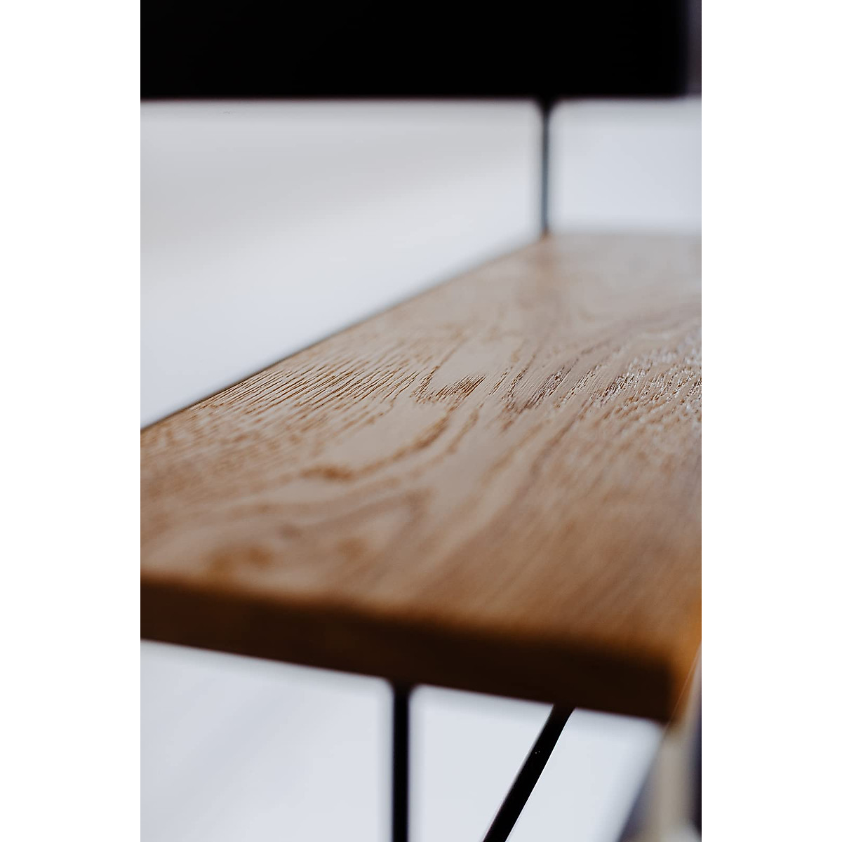 Wood Floating Shelves with Metal Towel Bar, Oak Kitchen Wall Storage Towel Rack, Bathroom Towel Holder, Wall Mounted Steel Towel Rack ETHIMO Bold I