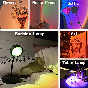 JIMEI Sunset Lamp Projector Led Lights for Bedroom Night Light RGB Lights Sun Sunlight Sunrise Lamp 10w 360° Rotation Mood Lighting Home /Room Decor Christmas Gifts for Women