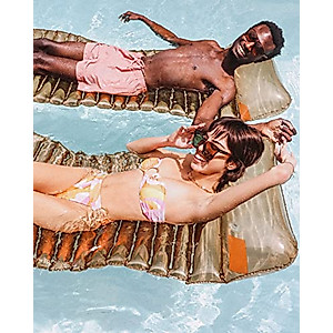 FUNBOY Giant Inflatable Clear Mocha Water Mat Lounger Pool Float, Perfect Summer Pool Party and Entertainment