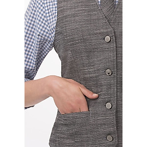 Chef Works Women's Augustine Vest, Grey, X-Large