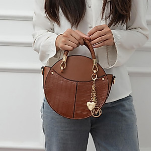 MKF Collection Crossbody Bag for Women, Designer Lady Round Purse Messenger