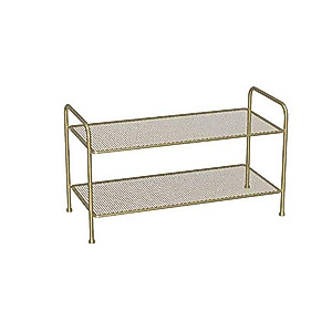 TAZSJG 2/3 Tiers Shoe Rack, Small Shoe Rack Organizer, Space Saving Shoe Shelf, Iron Shoe Rack (Color : A, Size : 2layers)