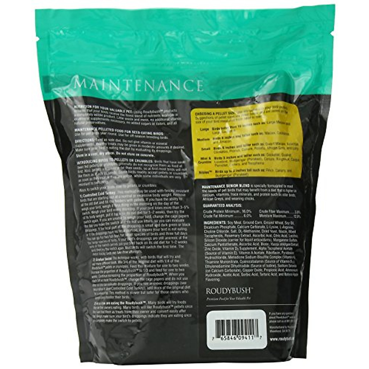 RoudyBush Senior Bird Diet, Small, 44-Ounce