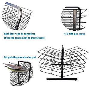 NEOCHY Drying Racks,Floor-Standing Art Studio School Studio Easel Oiling Board, A3, 8K Paper Work Drying and Display Office Storage Racks/10 Floors