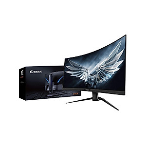AORUS CV27F 27" Frameless Curved 1500R Gaming Monitor, FHD 1080p, 90% DCI-P3 Color Accurate VA Panel, 1ms 165 Hz, HDR, FreeSync Premium Pro, Height/Tilt/Swivel Adjustable, VESA, Zero Bright Dot Policy