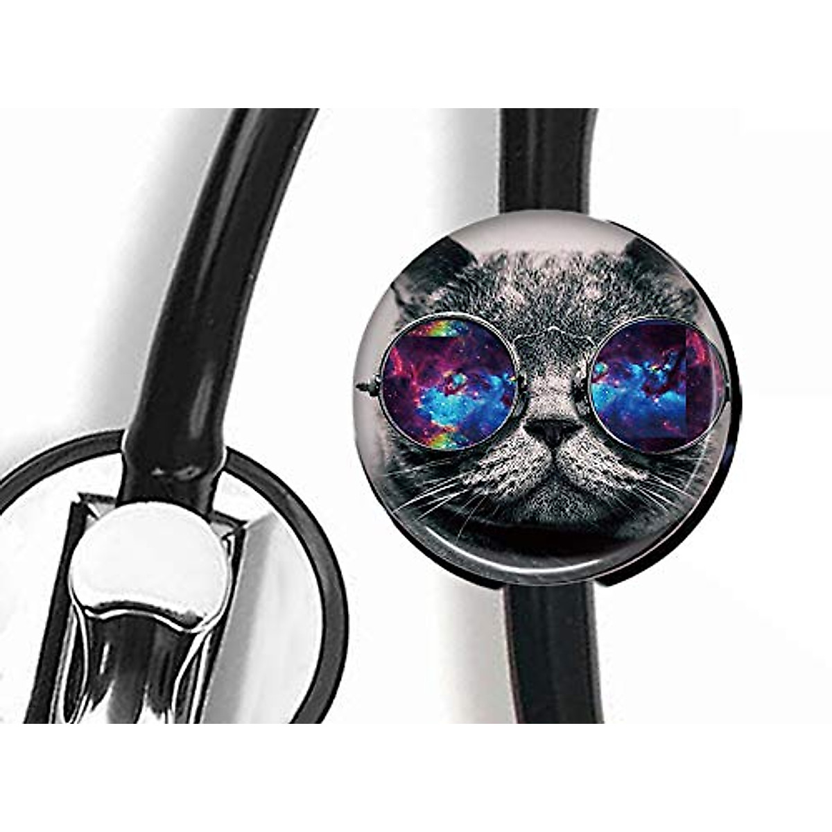 DuDu-Cat Wearing Sunglasses - Stethoscope Tag,Steth ID Tag,Nurse Badge