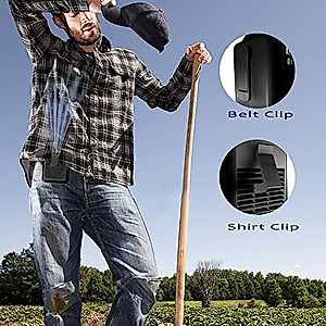 CAZOKASI 8000mAh rechargeable portable waist clip fan neck hanging personal fan super powerfull wind long endurance work cooling and heatstroke prevention fan