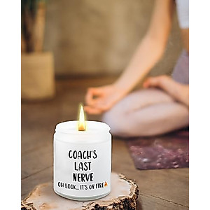 Coach Gifts for Men Women, Baseball Coach Gifts, Coach Appreciation Gifts for Basketball/Baseball/Softball/Soccer/Volleyball, Handmade Lavender Natural Soy Wax Candle Gifts for Coach (7oz)