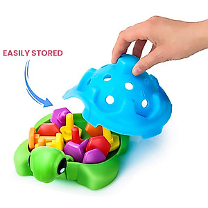 Hexie Turtle Fine Motor Skills Toys - for 2 Year Old | Unique Toy Gift for Toddler, with Numbers and Pegs for Learning and Occupational Therapy | Montessori Toys for Ages 1-3