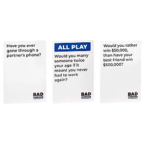 BAD CHOICES Party Game - The Have You Ever? Game - Hilarious Adult Card Game for Fun Parties and Board Games Night with Your Friends