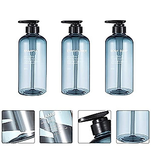 Healifty 3pcs Shampoo Bottle Hand Soap Bottle Empty Lotion Bottles Lotion Container Hair Bottle Push Type Bottle Toiletries Blue Soap Dispenser Shampoo Container The Pet Liquid Perfume