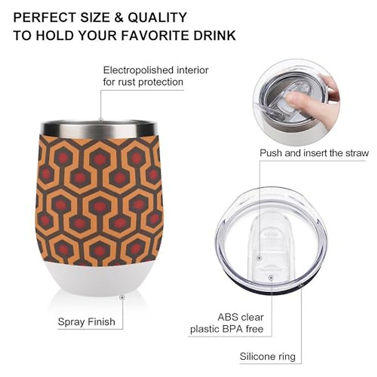 WYUSPGK 304 Stainless Steel Insulated Cup, Shining Overlook Print Smooth Rim, Durable & Reusable - Perfect for Office, Home, And Travel