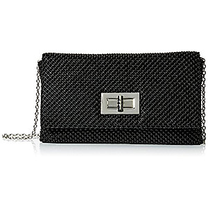 Jessica McClintock womens Trina Mesh Clutch evening handbags, Black, One Size US