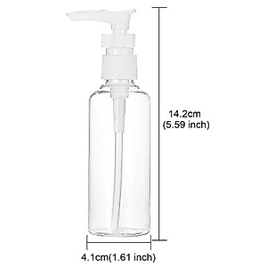 TecUnite 6 Pack Small Pump Bottles Clear Travel Bottle Plastic Empty Spray Dispenser Hand Lotion Sanitizer Refillable Accessories Set with Small Funnel for Flight, Airport, Holiday(100 ml,White)