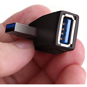 Oxsubor USB 3.0 Adapter 90 Degree Male to Female Coupler Connector Plug Left Angle and Right Angle