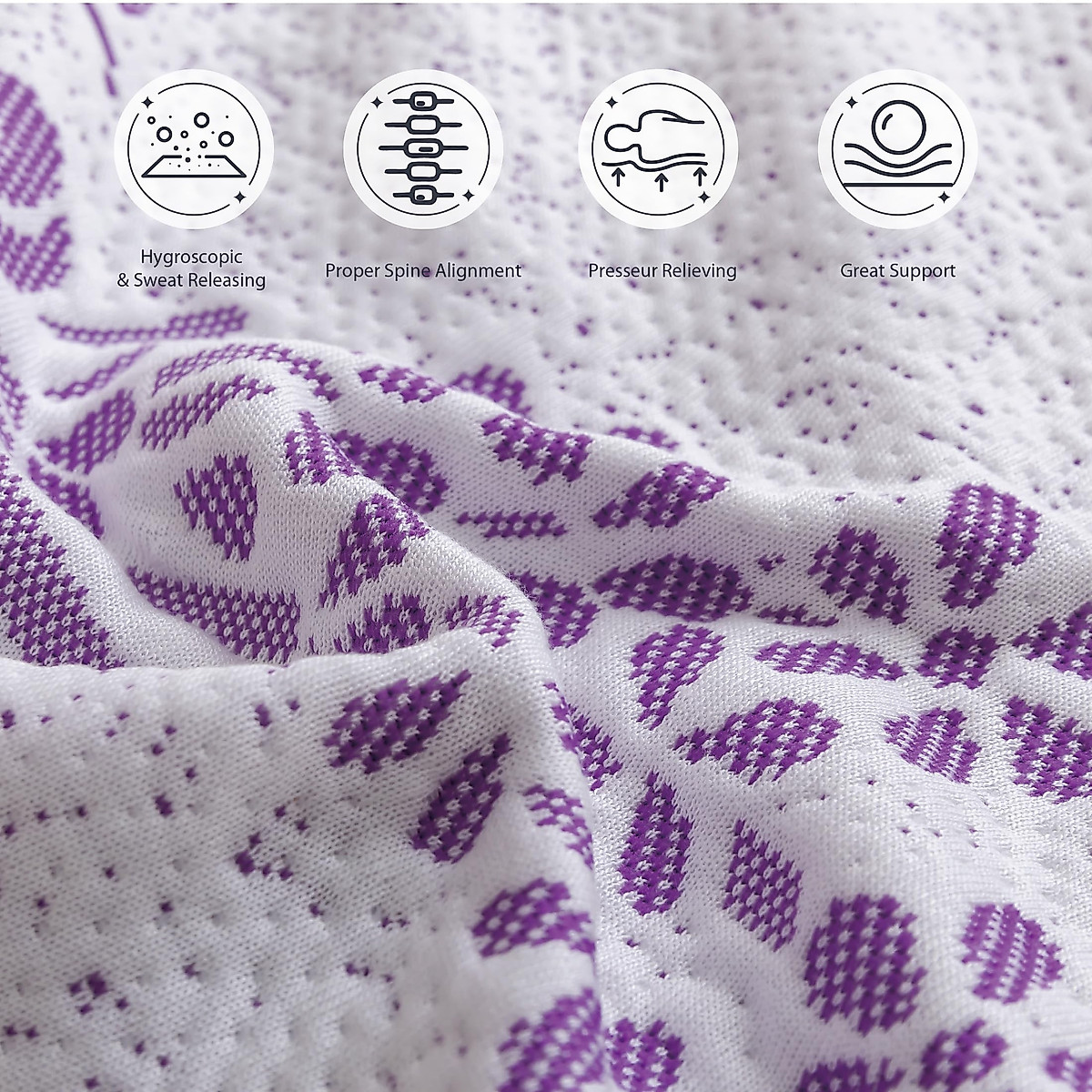 Dyonery 8 Inch Lavender Infused Memory Foam Mattress Queen Size, Pressure Relief, Bed in a Box, CertiPUR-US Certified