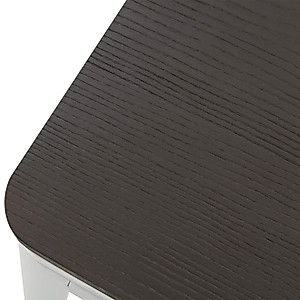 BELLEZE 24 Inch Modern Stackable Metal Bar Stools with Wood Seat, Indoor Outdoor Restaurant Patio Kitchen Dining, Antique Farmhouse Vintage Industrial Steel Metal [Set of 4] - Wyatt (White)