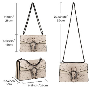 MYHOZEE White Crossbody Bags for Womens, Quilted Crossbody Purses Chain Shoulder Bag for Women