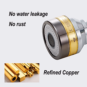 Meloyankoo Universal Kitchen Faucet Spray Head,Faucet Aerator,Stainless Steel and Solid Brass,360° Swivel Kitchen Sink Accessories,3 Flow Mode Adjustable,Anti-Splash,High Pressure Booster,Short