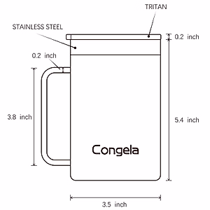 Congela 18oz 2Pack stainless steel insulated coffee mugs with handle, vacuum camping tea cups set with Tritan lid and sand with sage color combo(Cement+Desert Sage,18oz 2Pack)