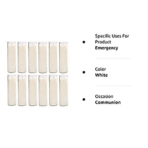 Glass Assorted Religious Candle, White, Case of 12 (1)