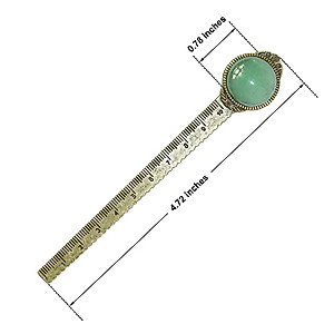 KVREET Natural semi-Precious Stone Vintage Bookmark Green Aventurine Jewelry Ruler Chakra Tree of Life Pendant Healing Crystal for Book Lovers, Women, Children and Kids Gifts(Green Aventurine)…