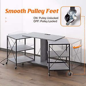 LENNYVILLNA TV Stand, Entertainment Center with Power Outlet, Flexible TV Stands for Living Room, Television Stands for 55 inch TV, TV Stand for Bedroom, Media Console Table