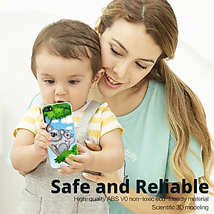 SPOGENN Toddler Learning Toy,Educational Touch Cell Phone Fun for Children Baby Kids with 8 Functions and Dazzling LED Light,Black