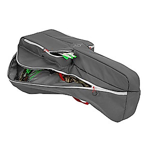 Allen Company Titan Krait Crossbow Case - Soft-Shell Design - Fits Scoped Narrow Limb Crossbows - Oversized Pockets for Bolts, Quivers, and More - Gray/Red - 37" x 19.5"