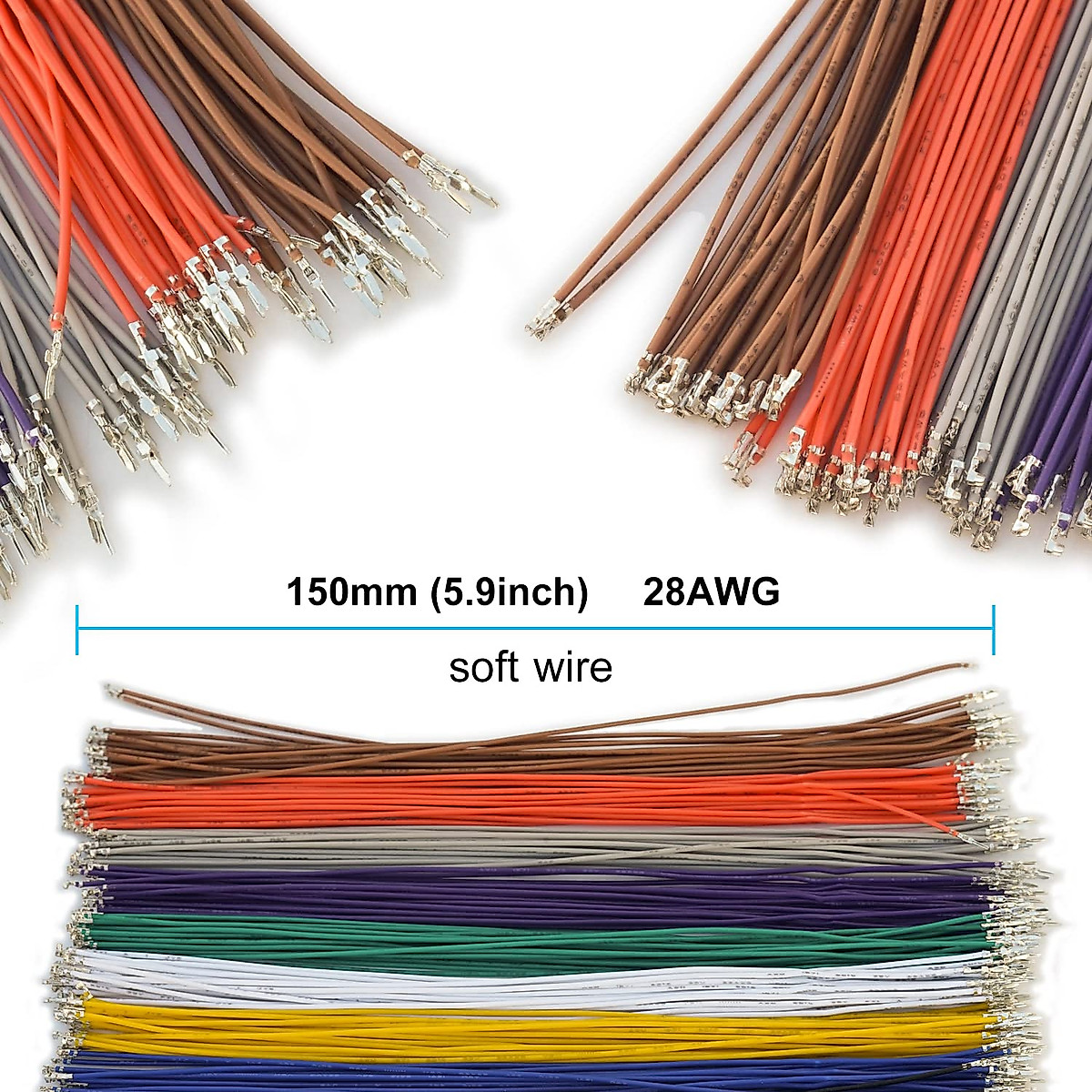 Keszoox MX 1.25mm Male Female Connector Kit and Premium Pre-Crimped Cables Compatible with Molex PicoBlade for Pixhawk Flight Controller Total 240pcs MX1.25 Connectors and 200pcs 28AWG Cable