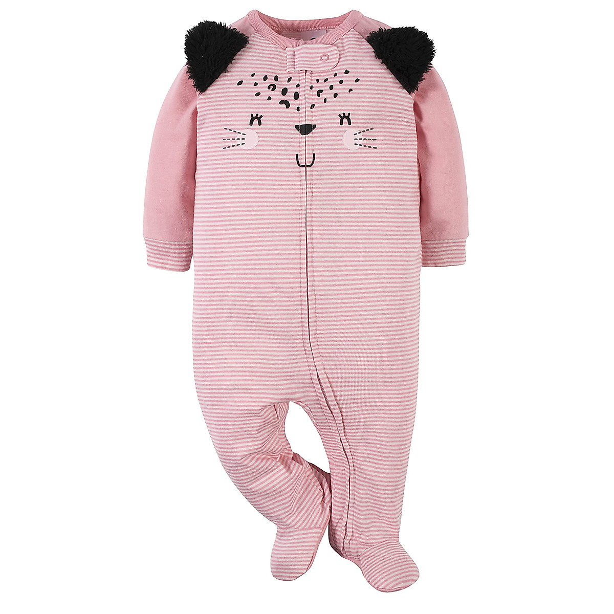 Gerber Baby Girls 4 Pack Sleep 'N Play Footie Leopard Pink 0-3 Months
