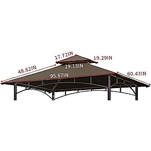 Easylee 8' x 5' Grill Gazebo Replacement Canopy Top