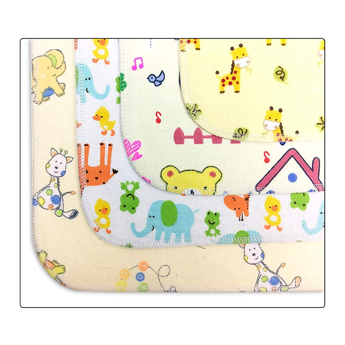 Diaper Changing Pad, Twoworld Breathable Waterproof Changing Pads Washable Resuable Diapers Liners Mats 4Pack（30X45cm）（Yellow Series）