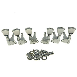 Wilkinson 3L3R Chrome E-Z Post Guitar Tuners EZ Post Guitar Tuning Keys Pegs Machine Heads with Tulip Button for Les Paul or Acoustic Guitar