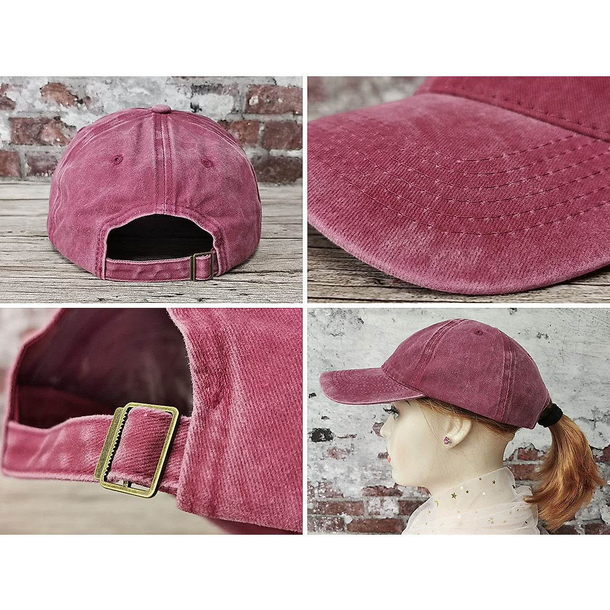 Hepandy Palm Tree Embroidered Burgundy Baseball Caps for Men Women, Outdoor Embroidery Summer Beach Trucker Hat Dad Hats