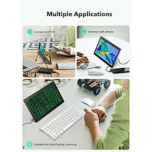 UPERFECT Raspi Touchscreen Monitor with Case & Fan & Stand 10.1’’ 1366 * 768 Ultra Wide 370Nits IPS Screen for Raspi 3/4/4b/5, w/10-Point Touch, VESA, Dual Speakers, Type-C & HDMI Ports