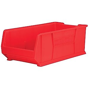 Akro-Mils 30293 Super-Size AkroBin Heavy Duty Stackable Storage Bin Plastic Container, (30-Inch L x 16-Inch W x 11-Inch H), Red, (1-Pack)